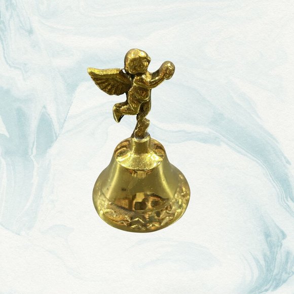 Other | Vintage Peruvian Brass Bell With Angel Figurine Collectible ...